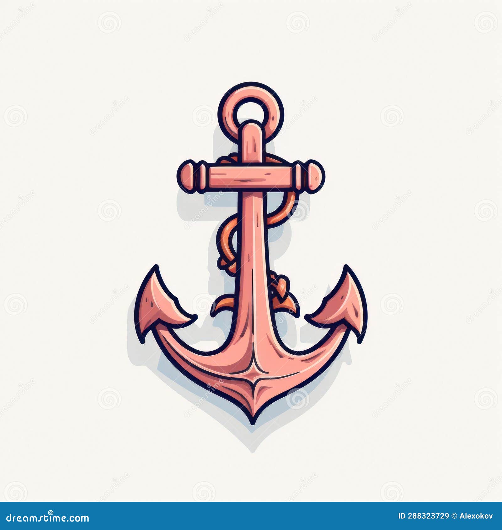 Colorful Anchor on White Background AI Generated Stock Illustration ...