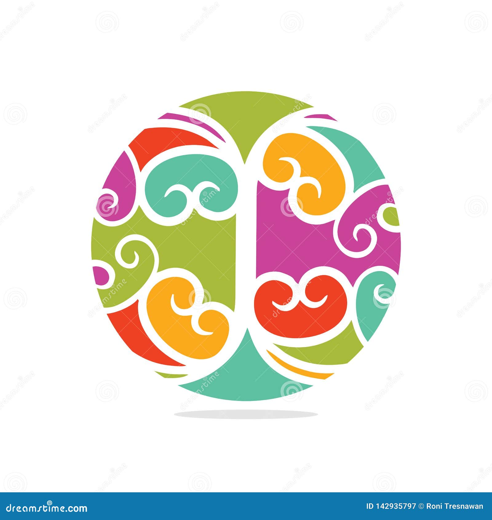 Colorful Ancient Ethnic Number Three Element Symbol Design Stock Vector ...