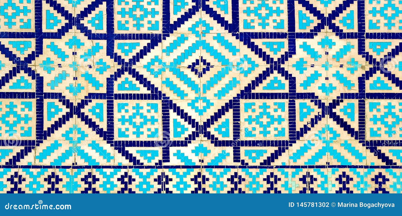 Colorful Ancient Traditional Uzbek Pattern on the Ceramic Tile on the ...
