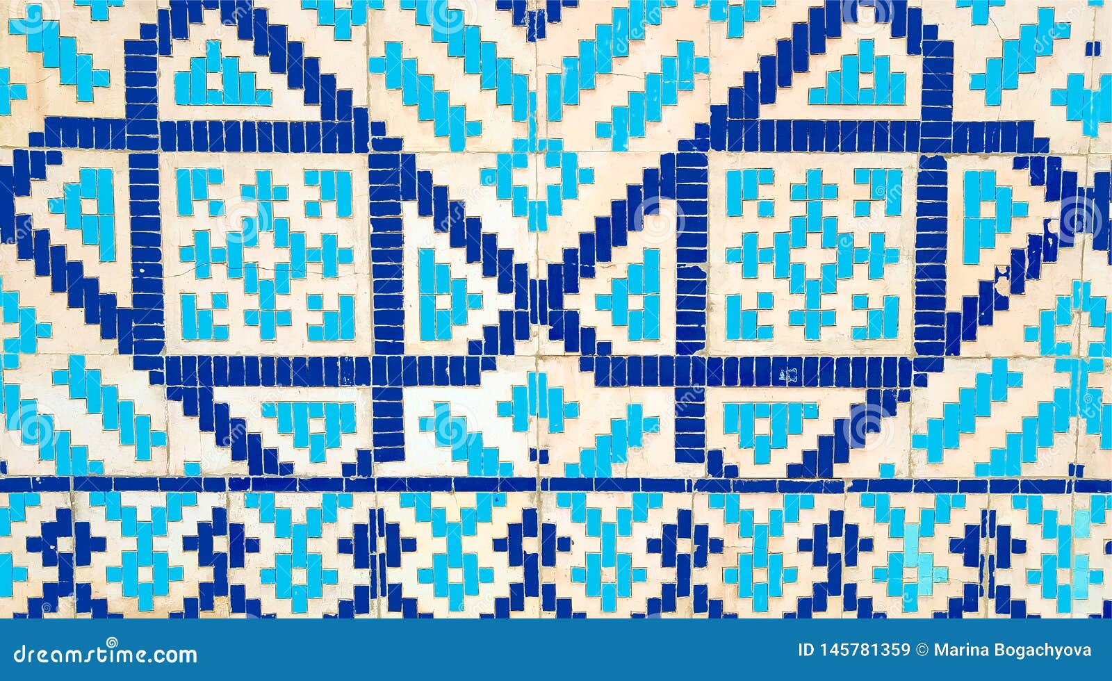 Colorful Ancient Traditional Uzbek Pattern on the Ceramic Tile on the ...
