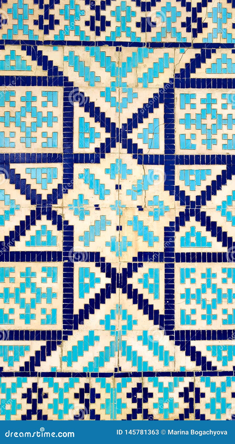 Colorful Ancient Traditional Uzbek Pattern on the Ceramic Tile on the ...