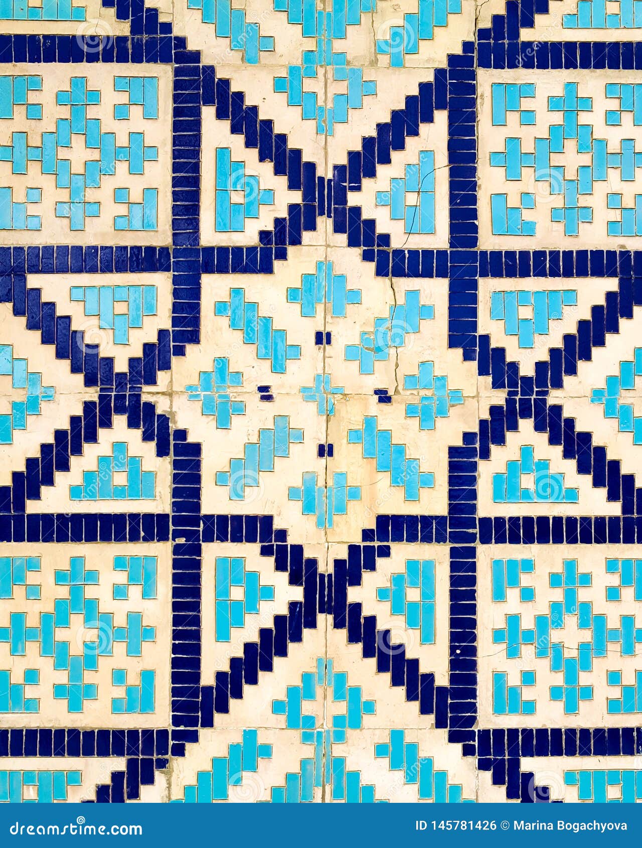 Colorful Ancient Traditional Uzbek Pattern on the Ceramic Tile on the ...