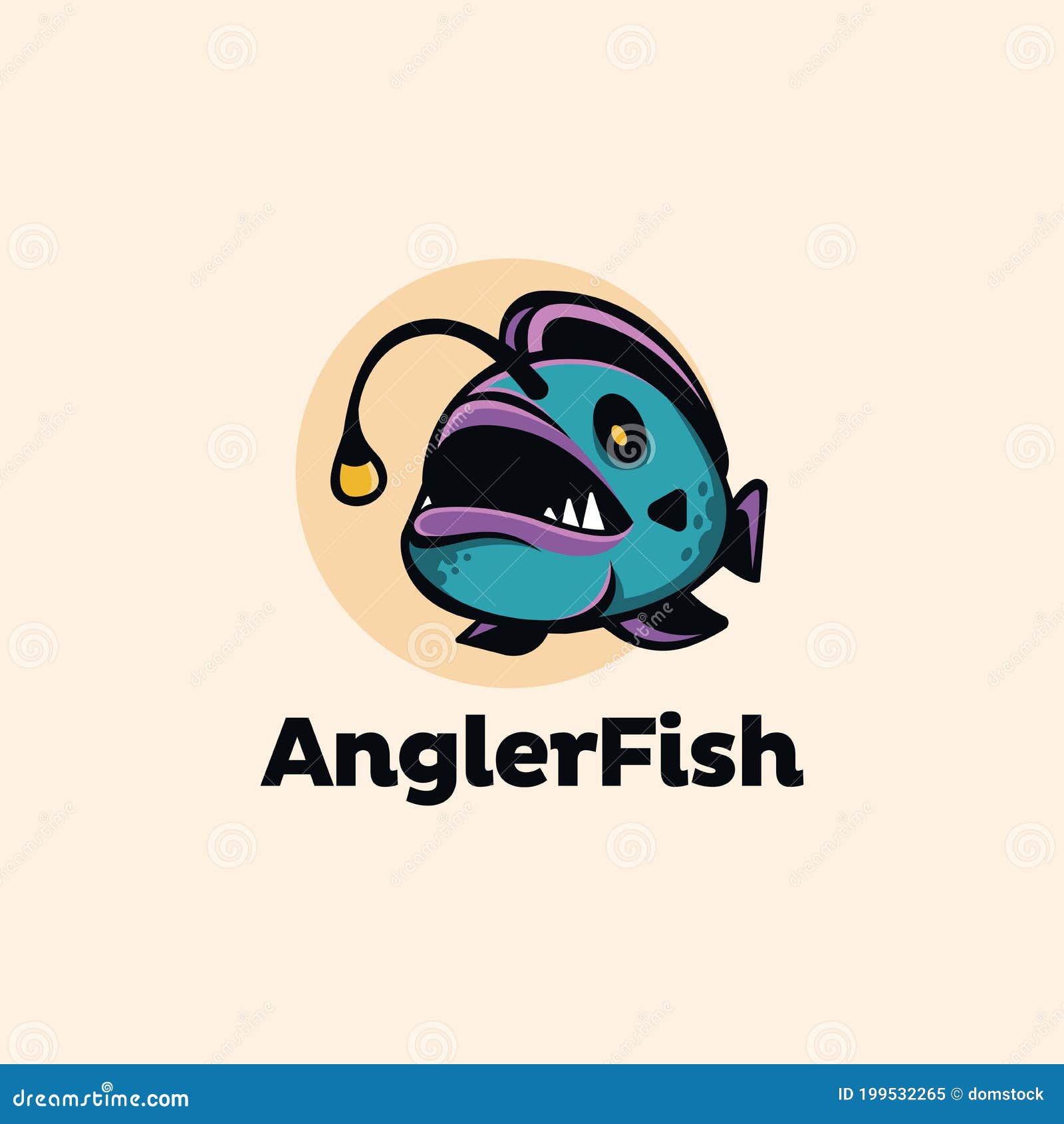 Colorful Angler Fish Logo Cartoon Mascot Vector Template Stock Vector ...
