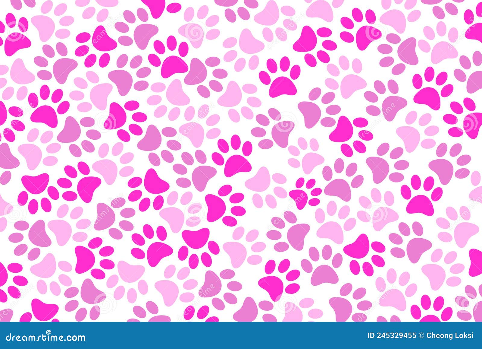 Colorful Animal Paws Background. More Paws Pattern Stock Illustration ...