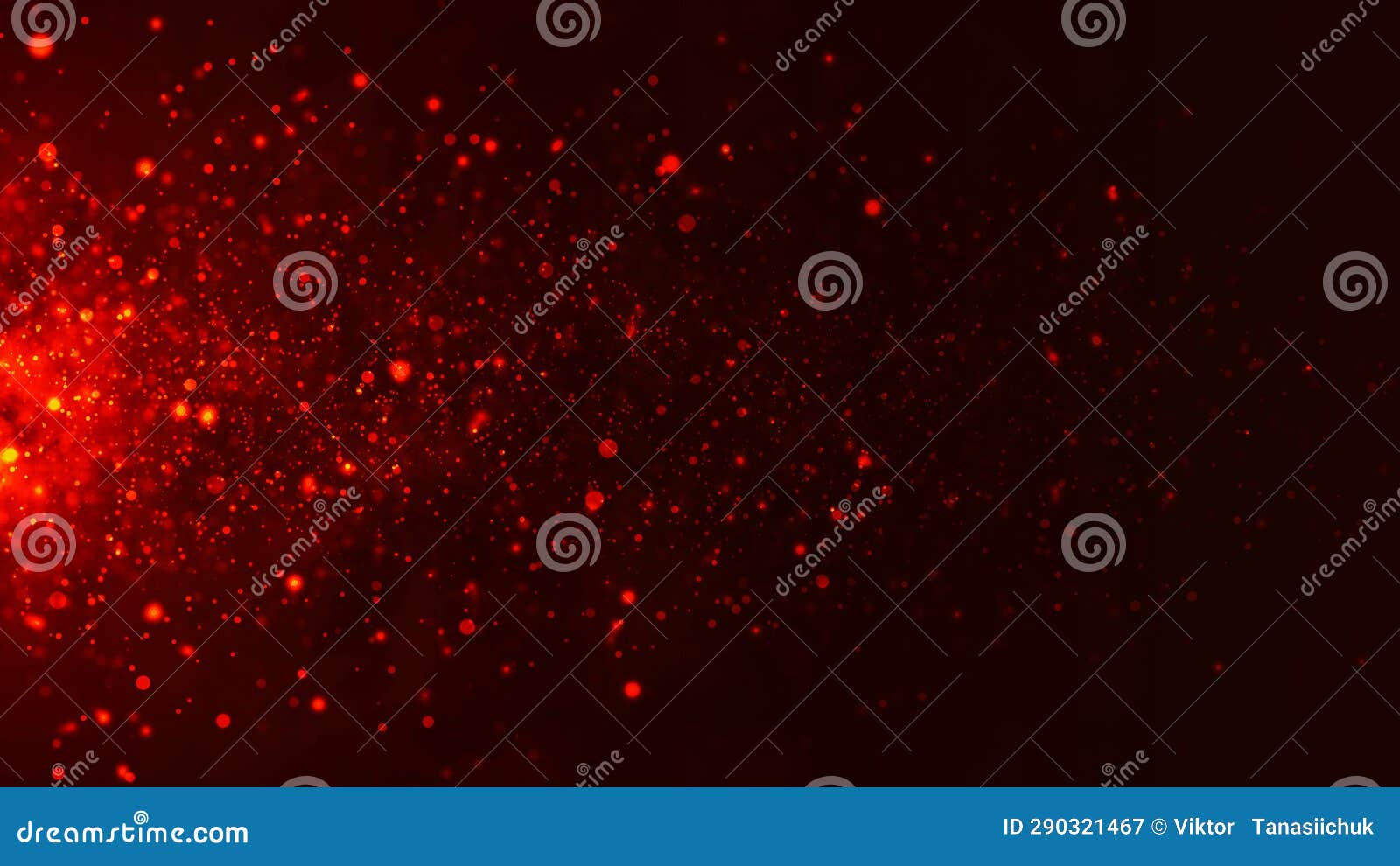 Colorful Animation of Bright Particles Flying Horizontally. Dynamic ...