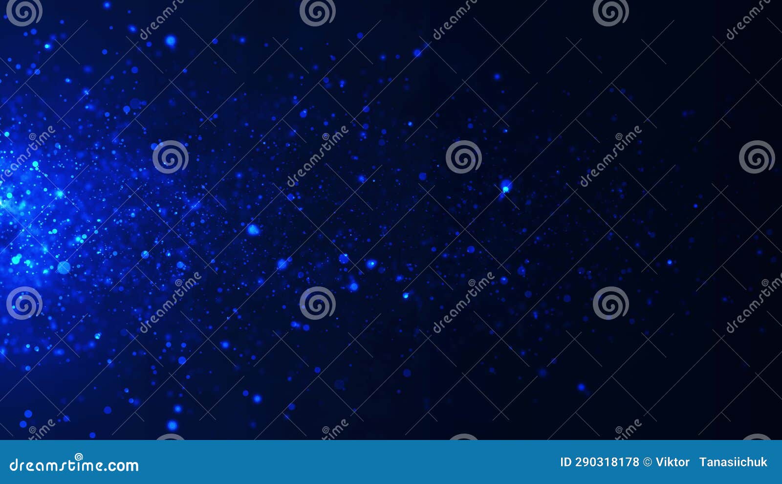 Colorful Animation of Bright Particles Flying Horizontally. Dynamic ...
