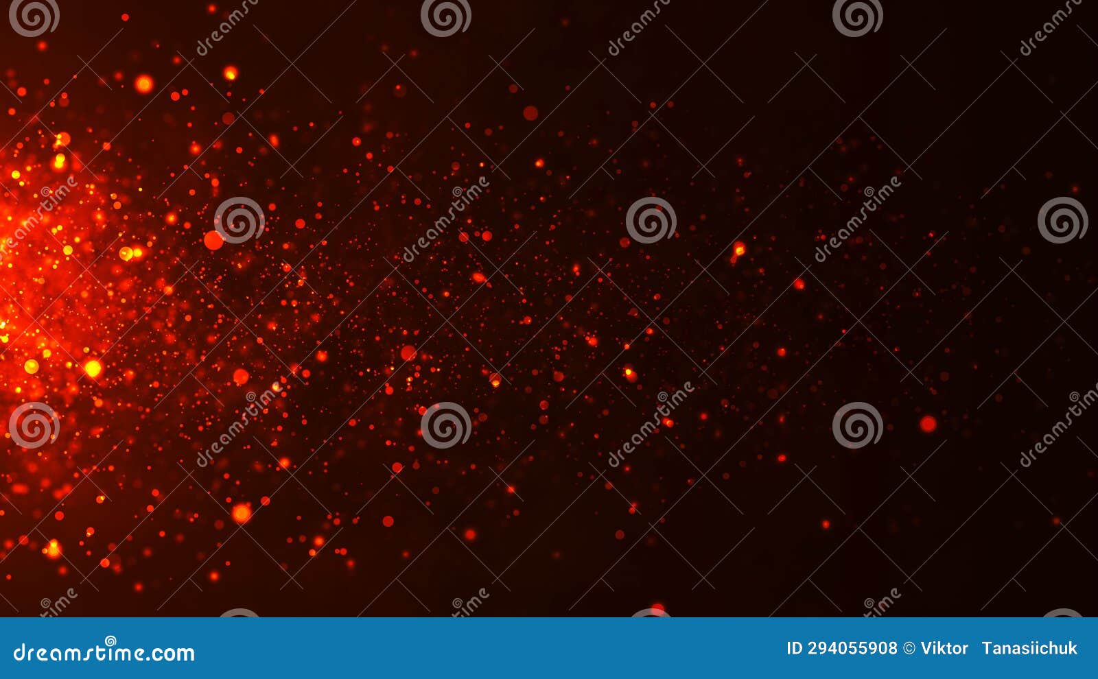 Colorful Animation of Bright Particles Flying Horizontally. Dynamic ...