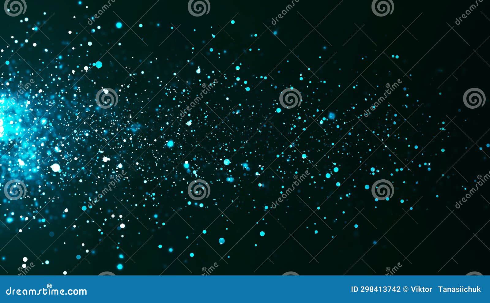 Colorful Animation of Bright Particles Flying Horizontally. Dynamic ...