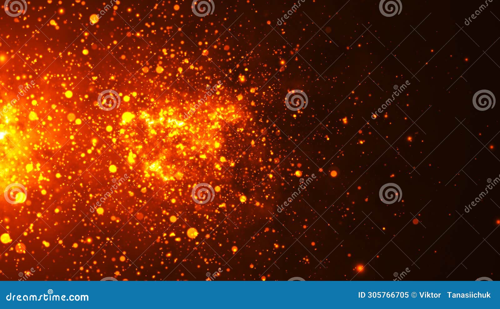 Colorful Animation of Bright Particles Flying Horizontally. Dynamic ...