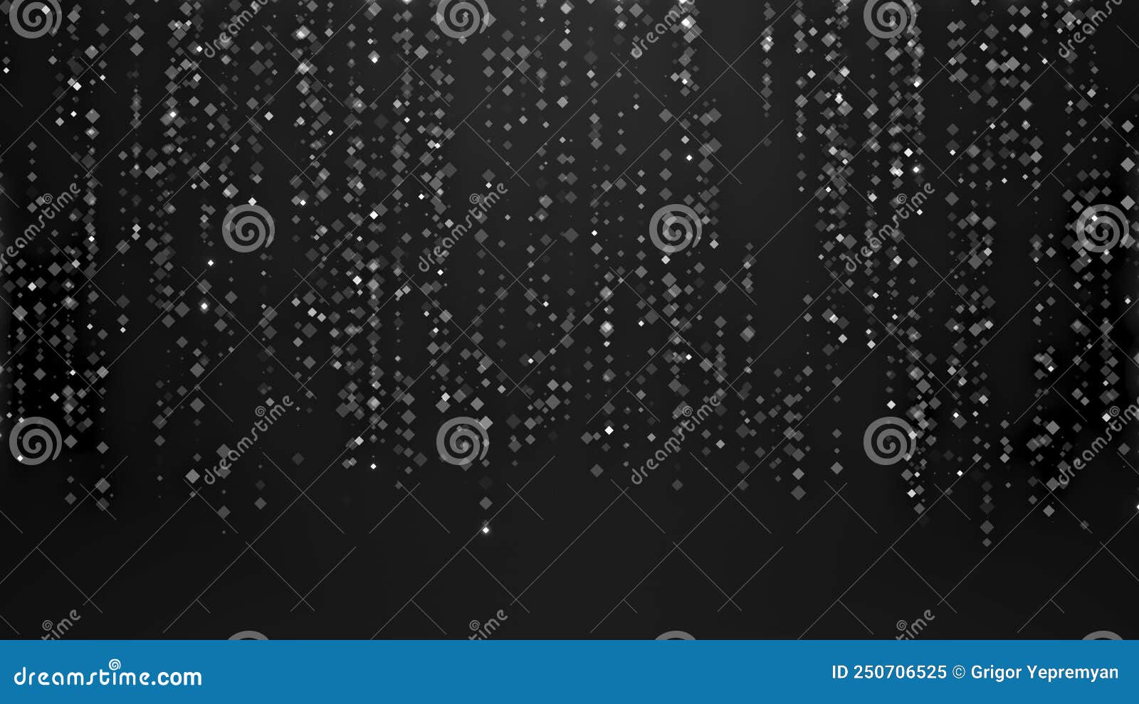 Colorful Animation of Shiny Dots Falling Down on a Dark Blue Background ...