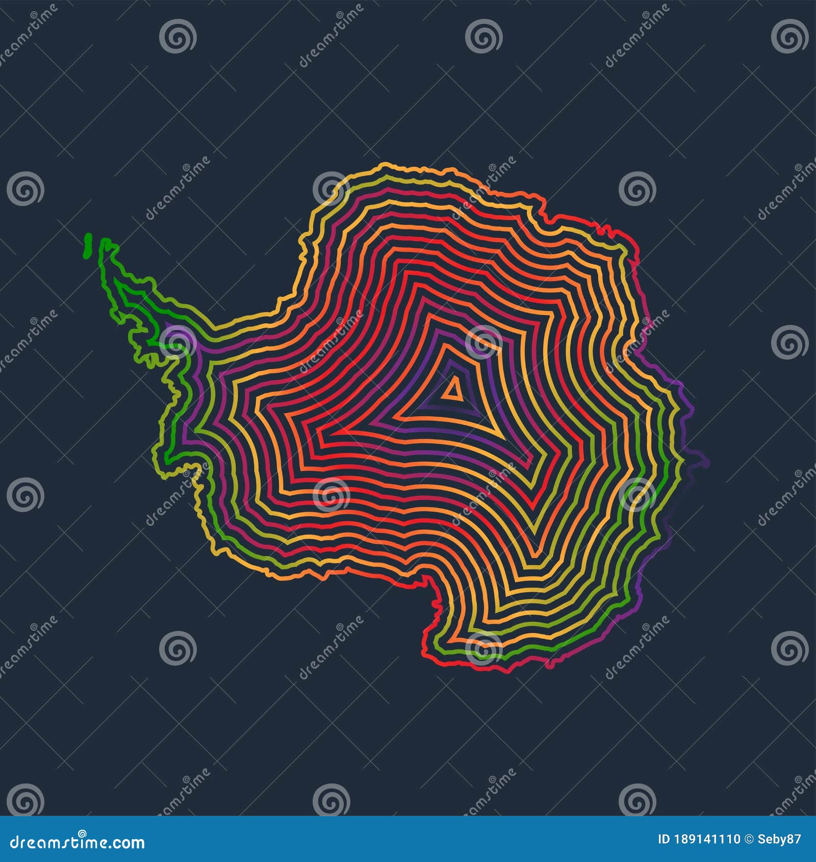 Colorful Antarctica Made by Strokes, Vector Stock Vector - Illustration ...