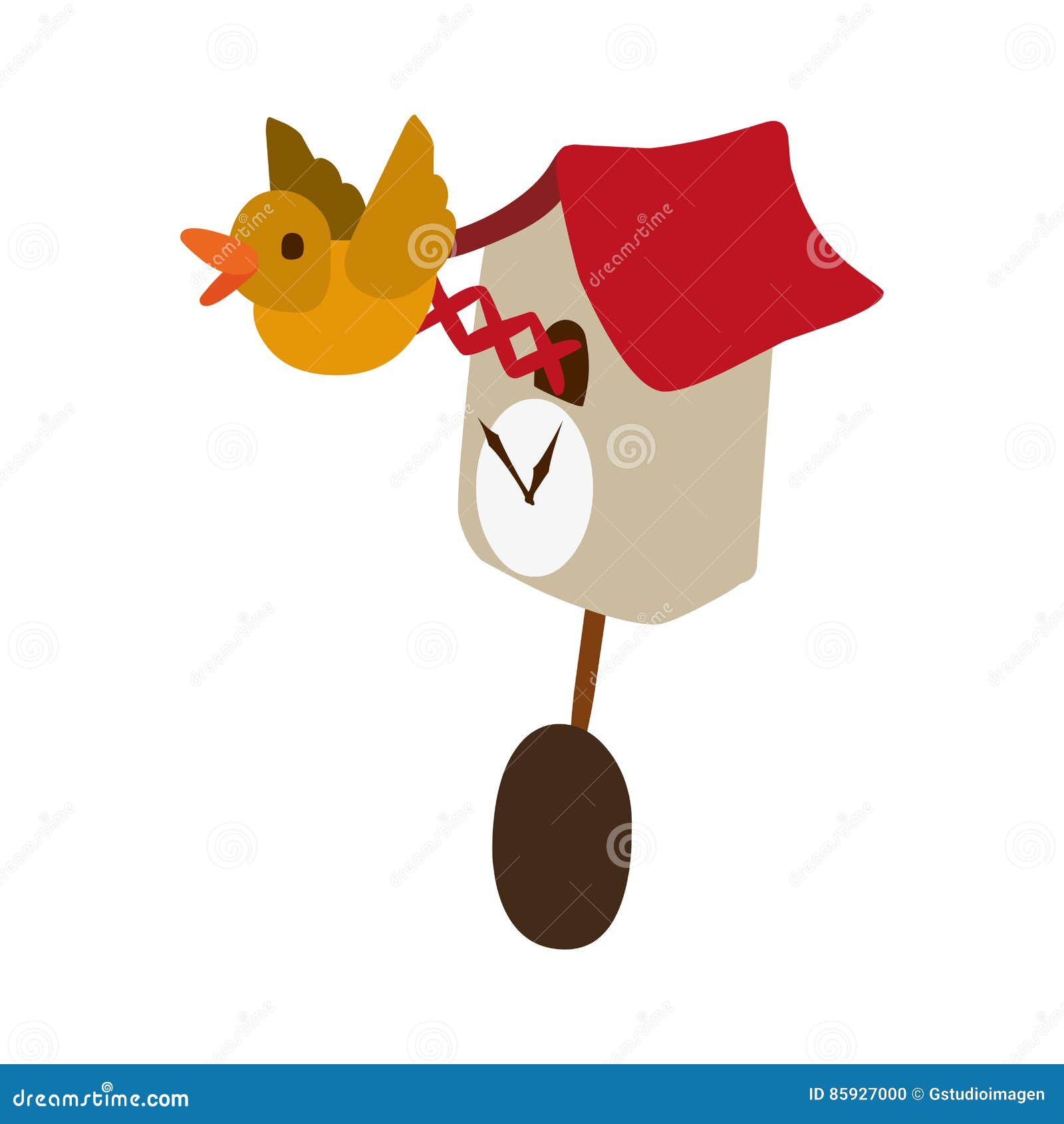 Colorful Antique Bird Clock Icon Stock Vector - Illustration of style ...