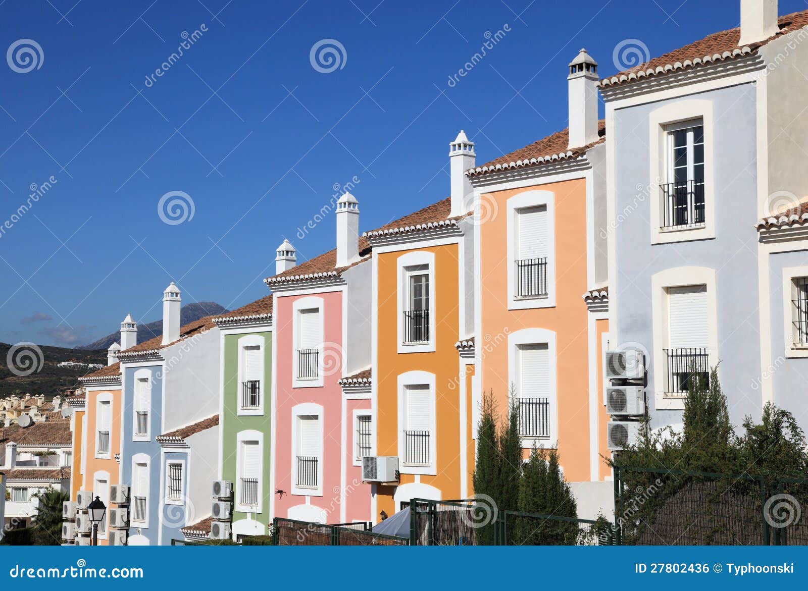 Colorful Apartment Building Stock Photo - Image of vibrant, andalusia ...