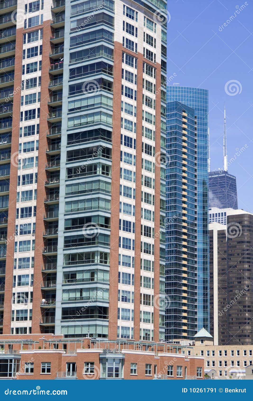 Colorful Apartment Buildings Stock Image - Image of skyline, downtown ...