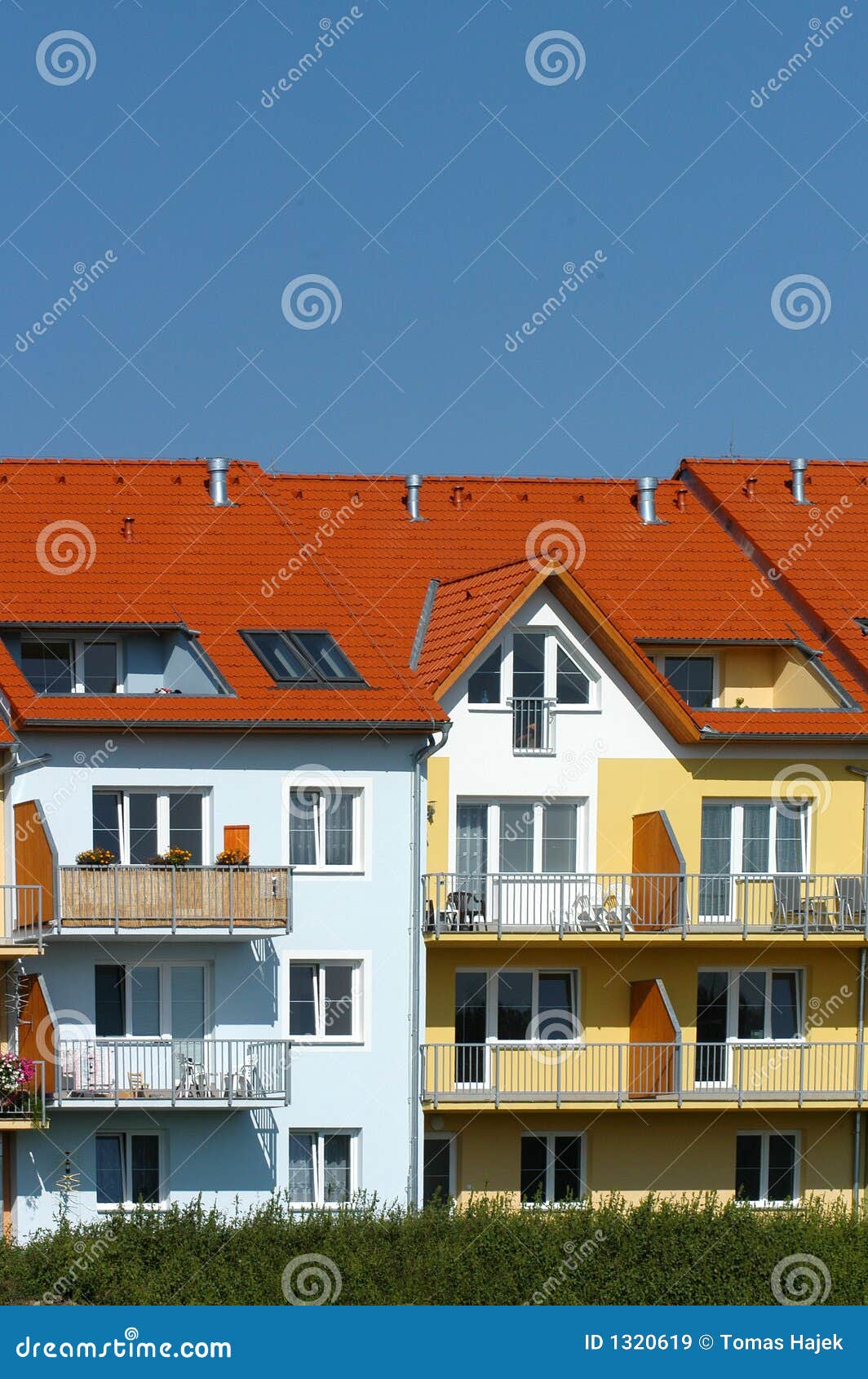 Colorful Apartment Buildings Stock Image - Image of summertime, homes ...