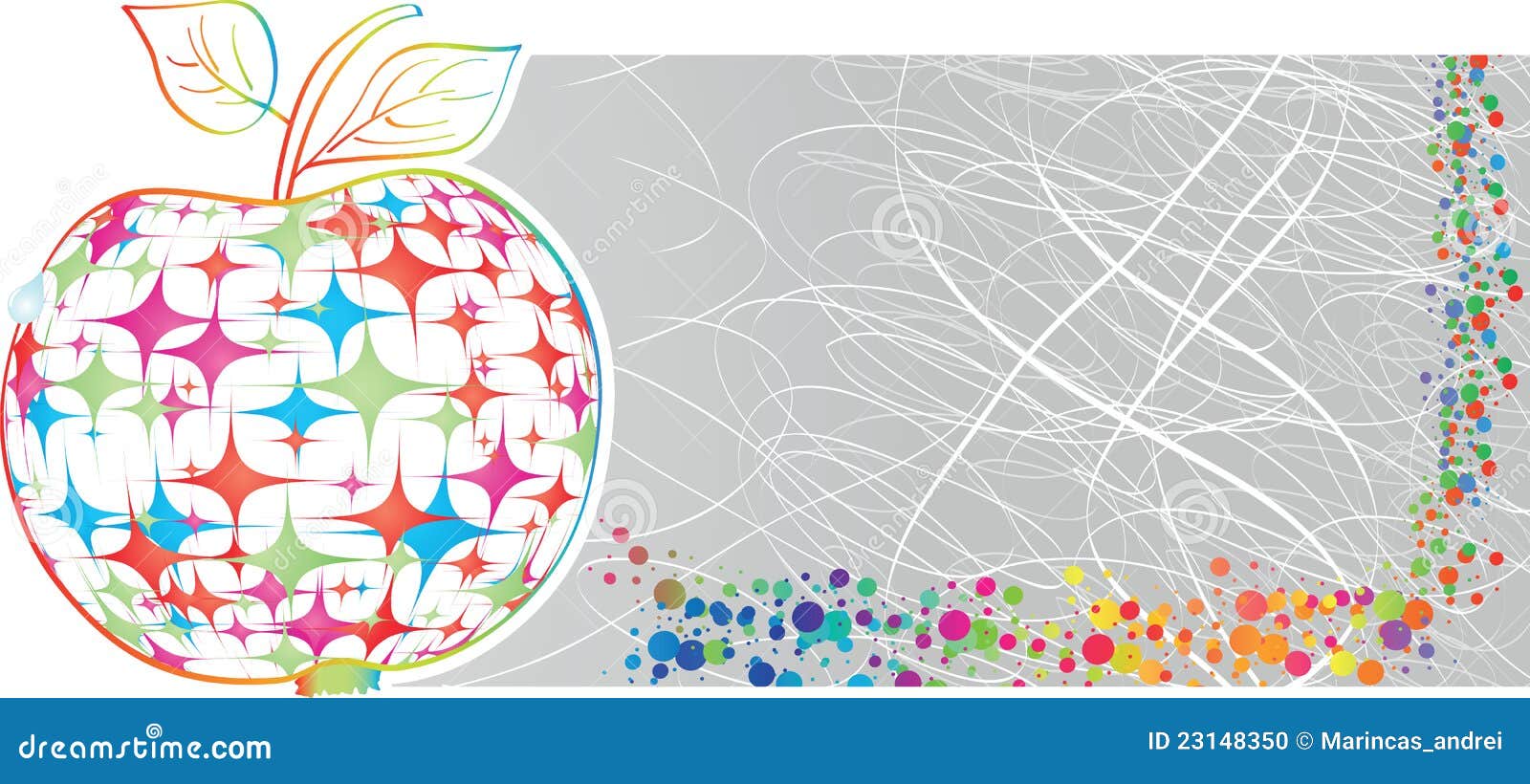 Colorful apple banner stock illustration. Illustration of apple - 23148350