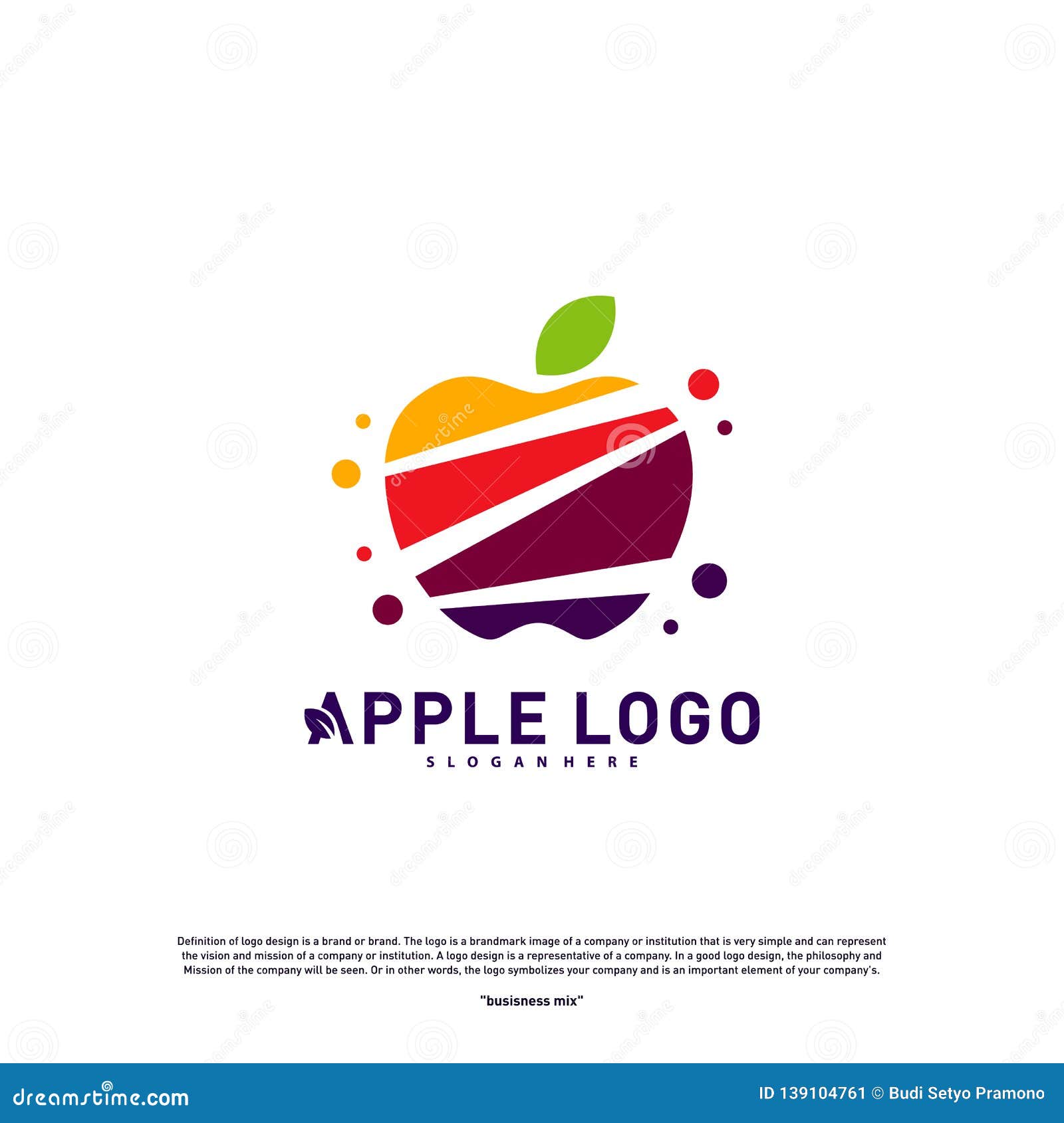 Colorful Apple Logo Design Concept Vector. Fruit Apple Creative Logo ...