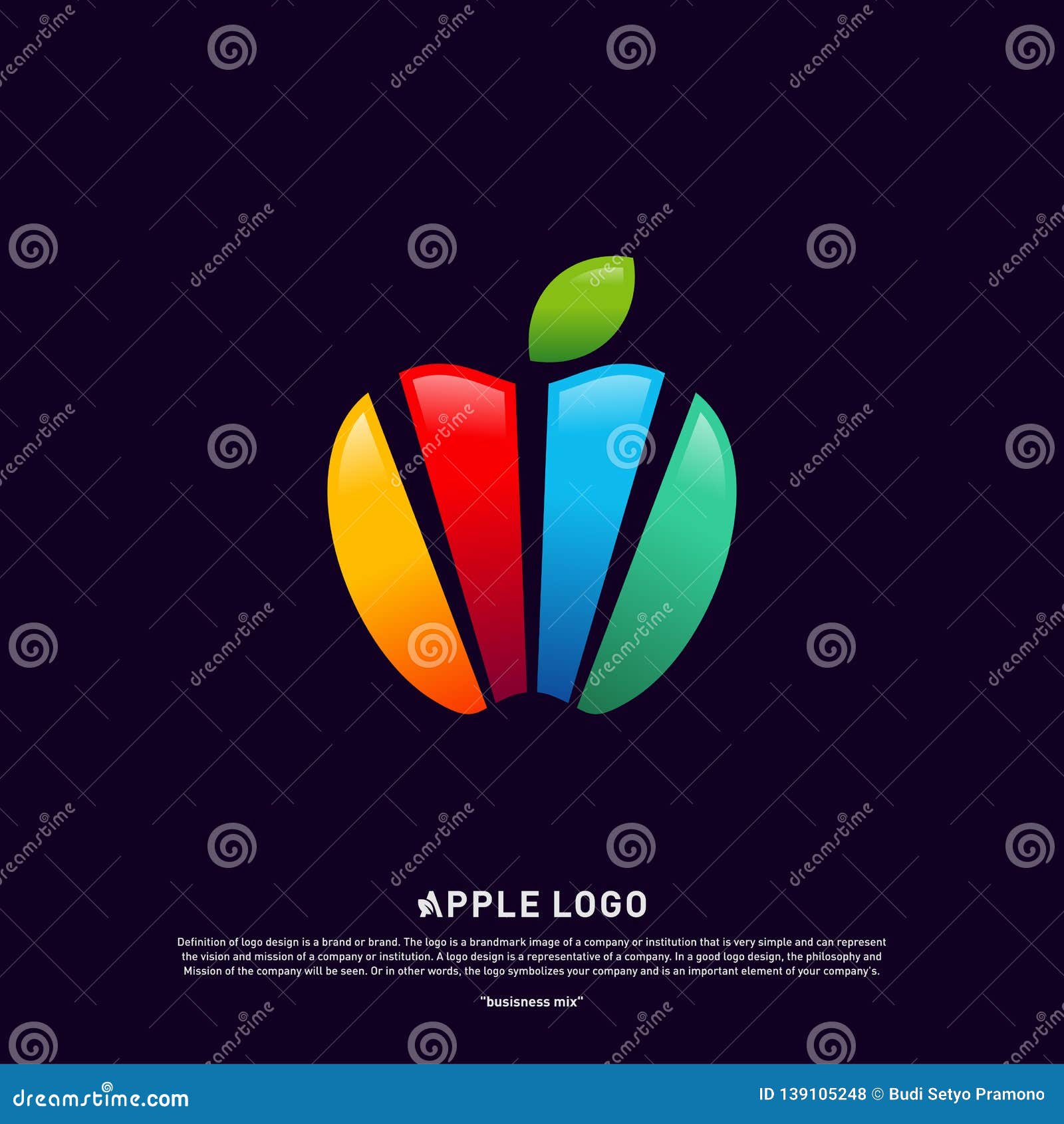 Colorful Apple Logo Design Concept Vector. Fruit Apple Creative Logo ...