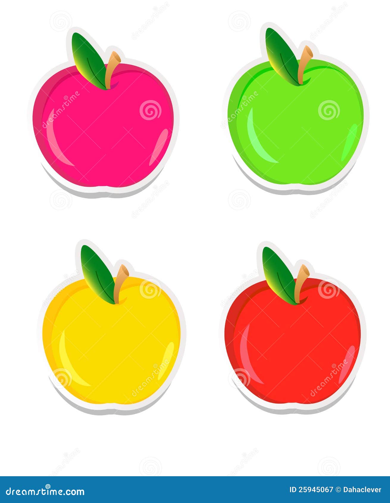 Colorful apple stickers stock vector. Illustration of nature - 25945067