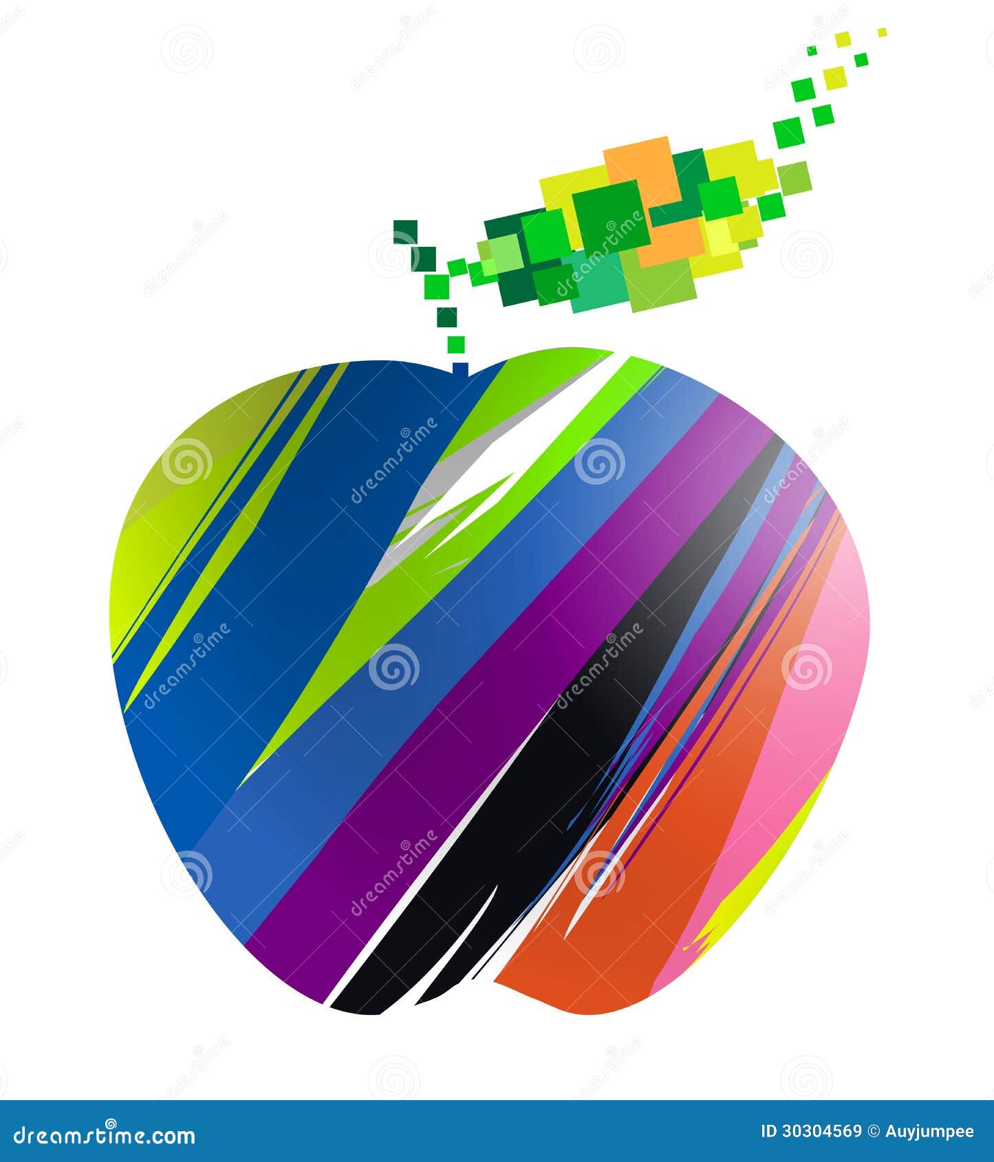 Colorful apple symbol stock vector. Illustration of element - 30304569