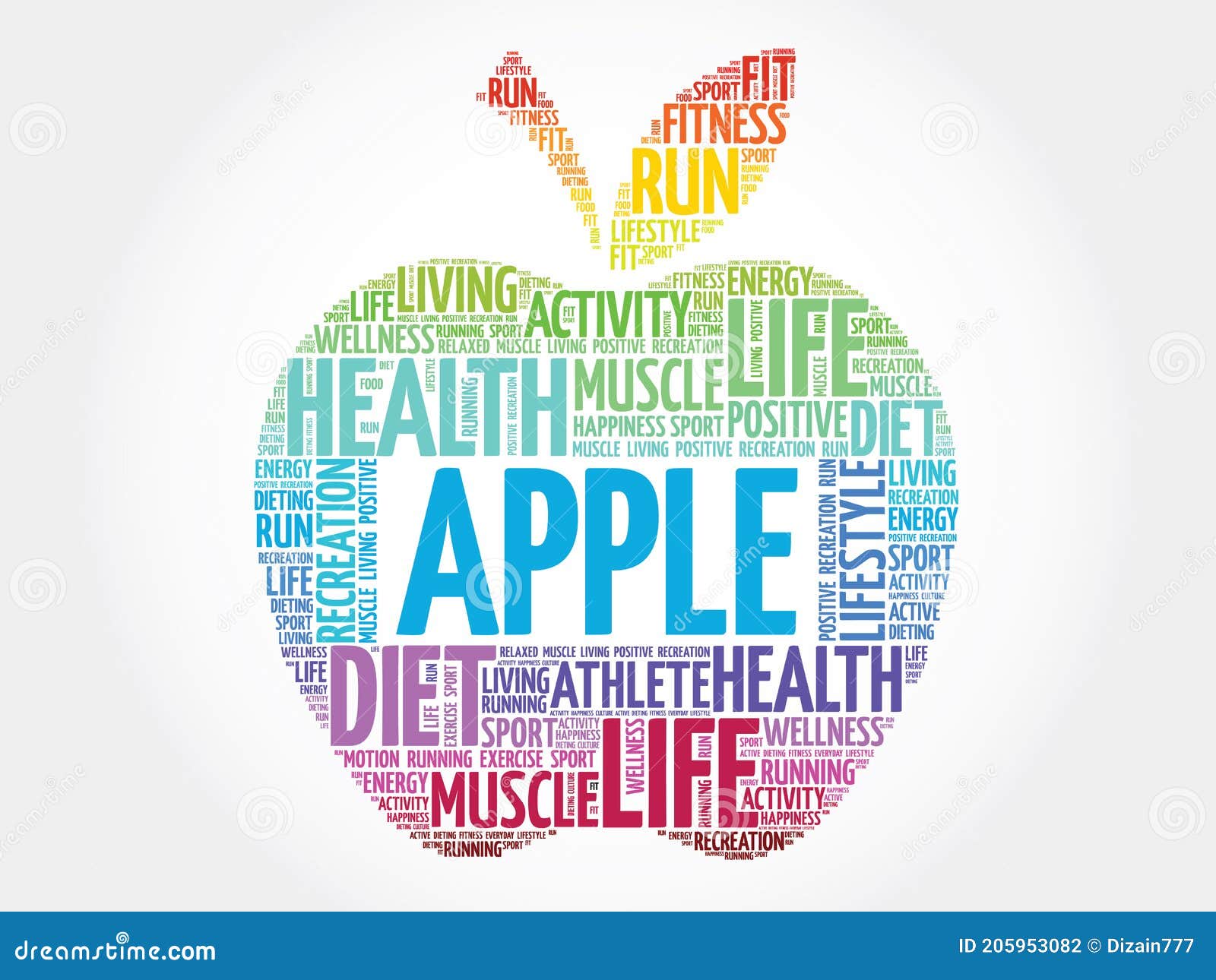 Colorful Apple word cloud stock illustration. Illustration of ...