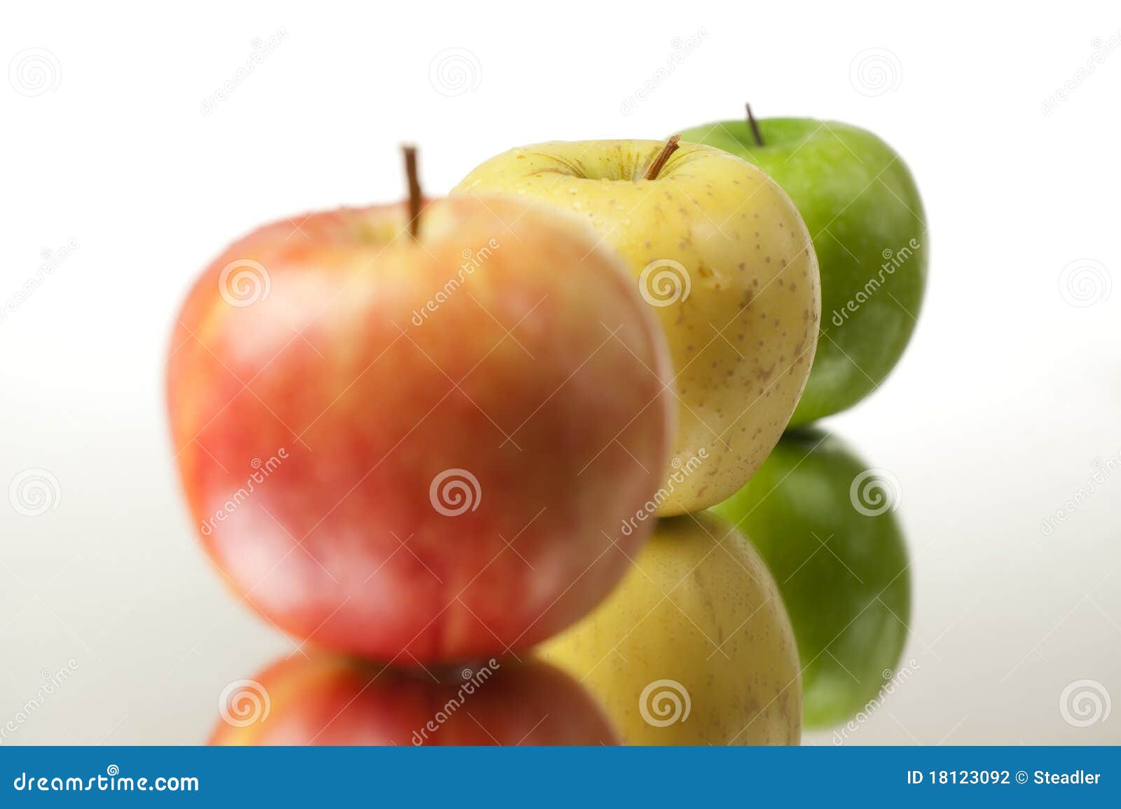 Colorful Apples Closeup stock photo. Image of mirror - 18123092