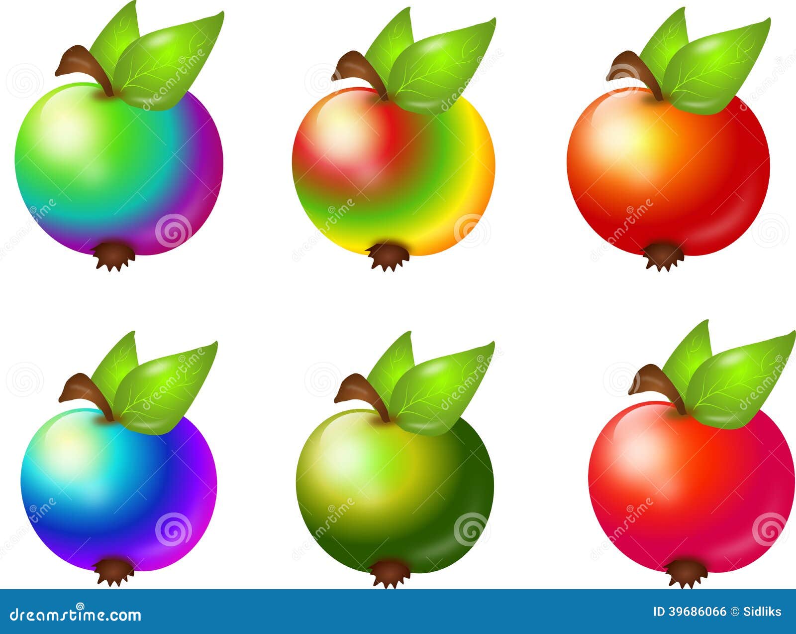 Colorful apples stock illustration. Illustration of crazy - 39686066