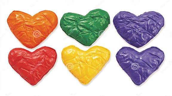 Colorful Aquarelle Hearts Displaying One-of-a-Kind Designs in an Array ...