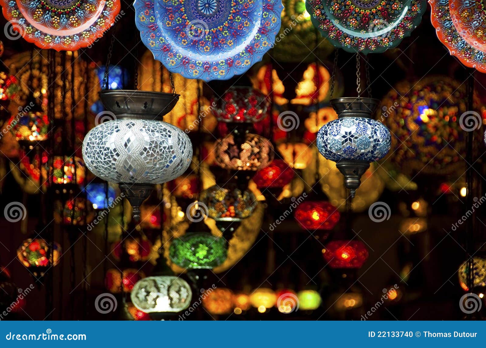 Colorful Arabic lanterns stock photo. Image of middle - 22133740