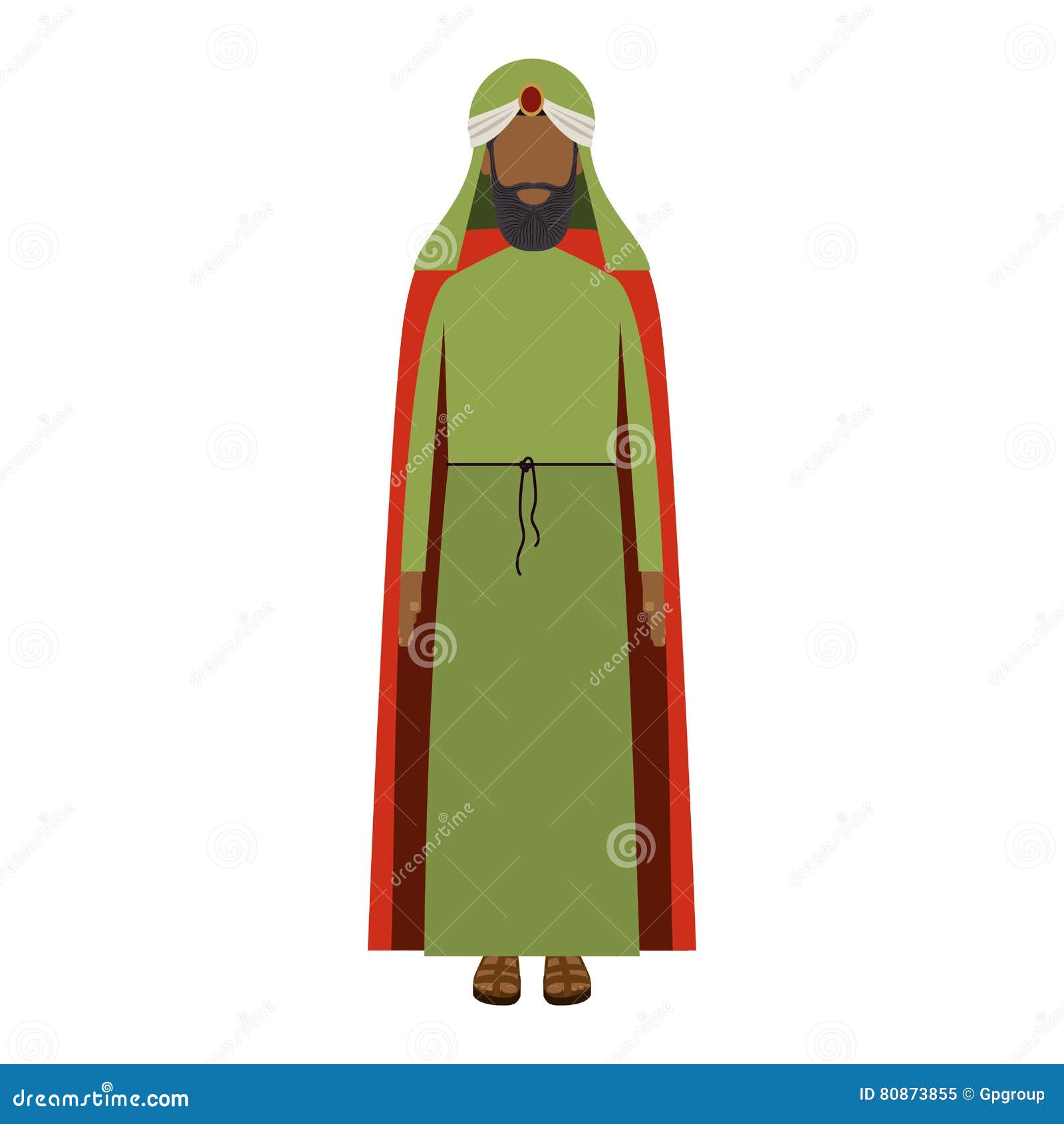 Colorful Arabic Man with Turban and Beard without a Face Stock Vector ...