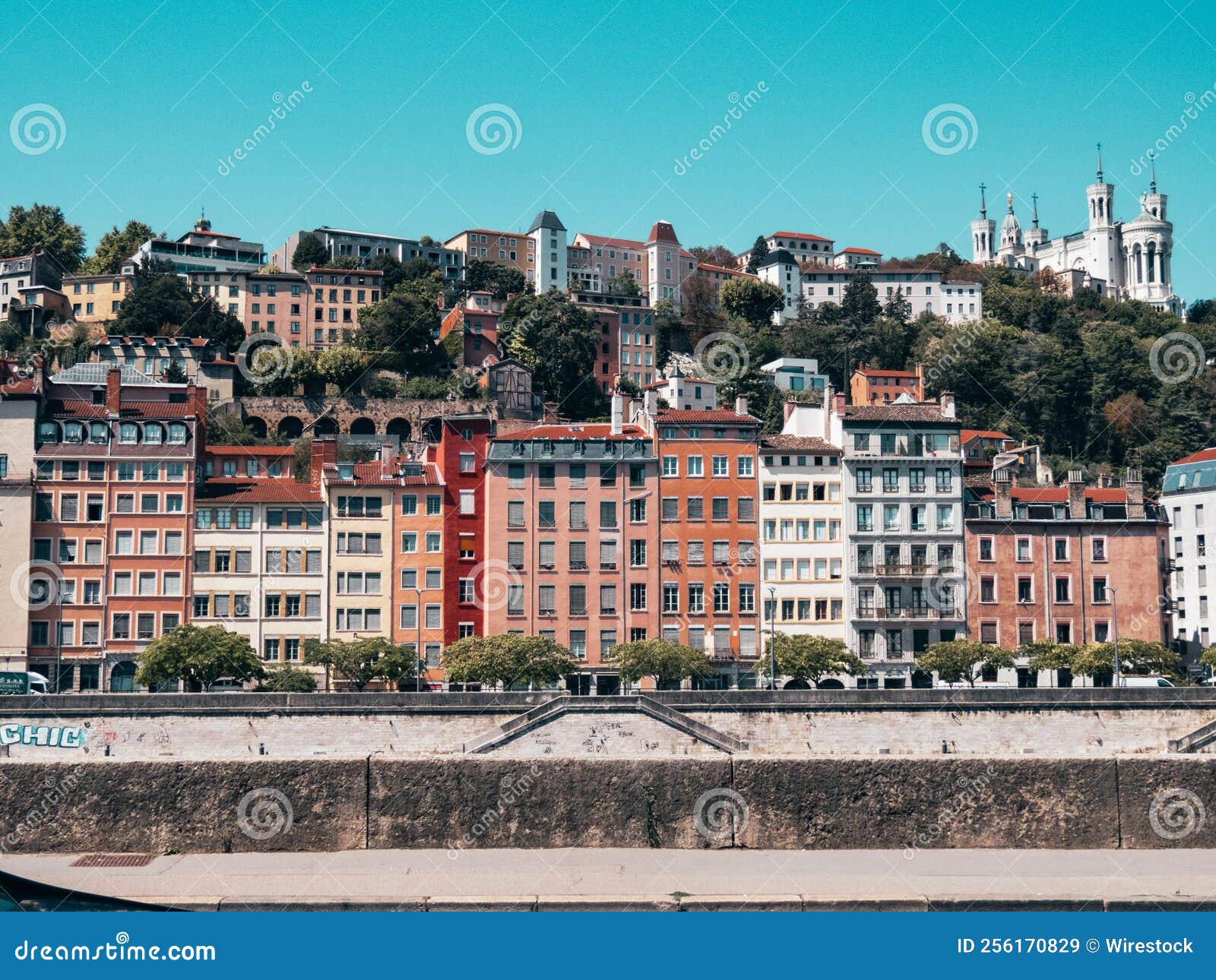 Colorful Architecture in Lyon, France Editorial Stock Image - Image of ...