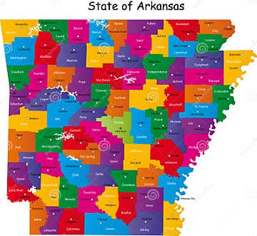 Colorful Arkansas map stock vector. Illustration of graphic - 10206363