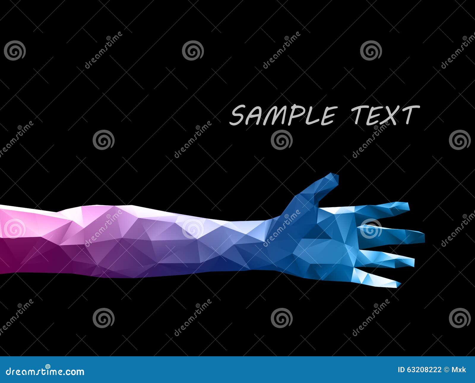 Colorful arm on dark stock illustration. Illustration of freehand ...