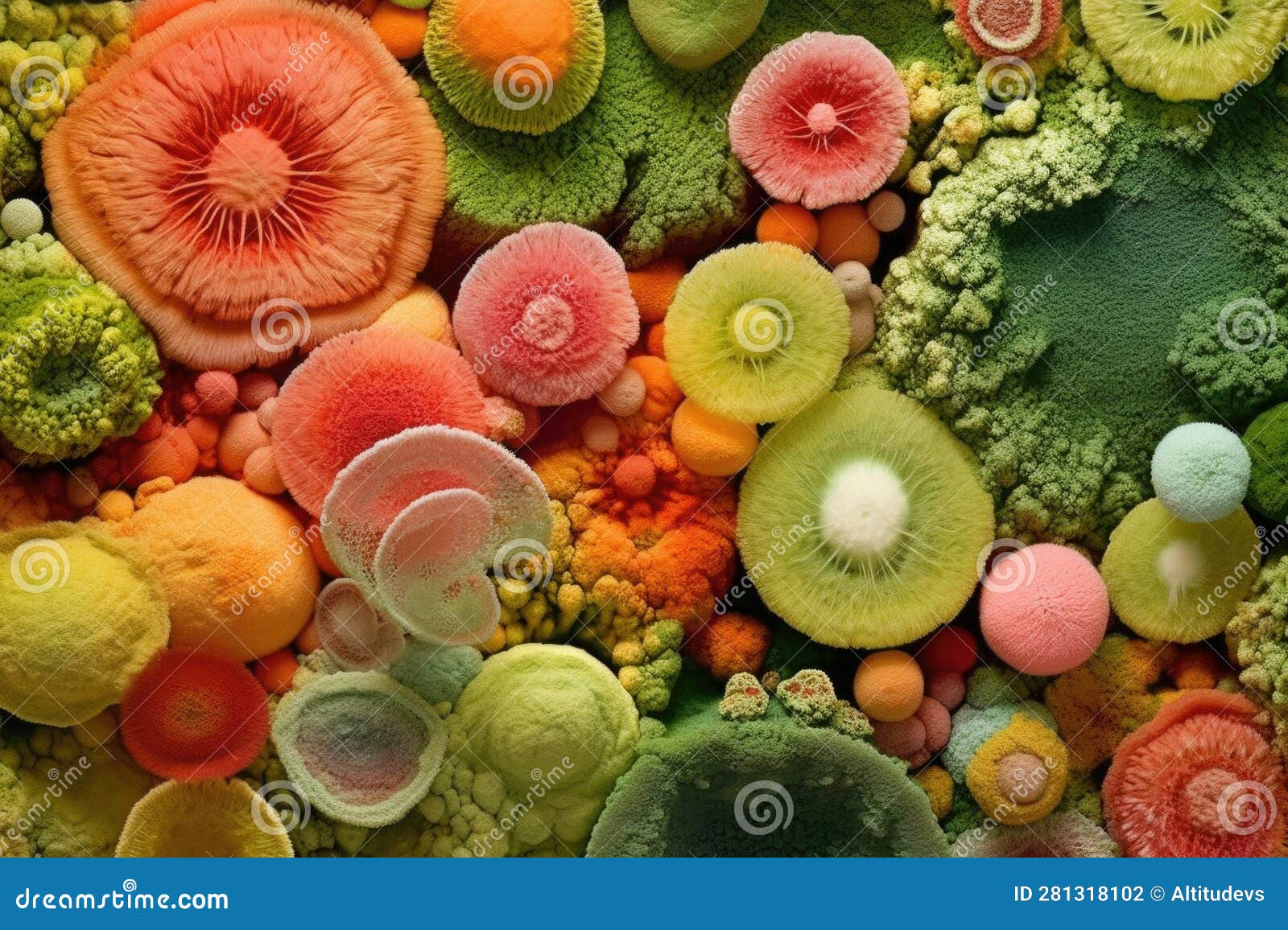 Colorful Arrangement of Algae Cells Stock Illustration - Illustration ...