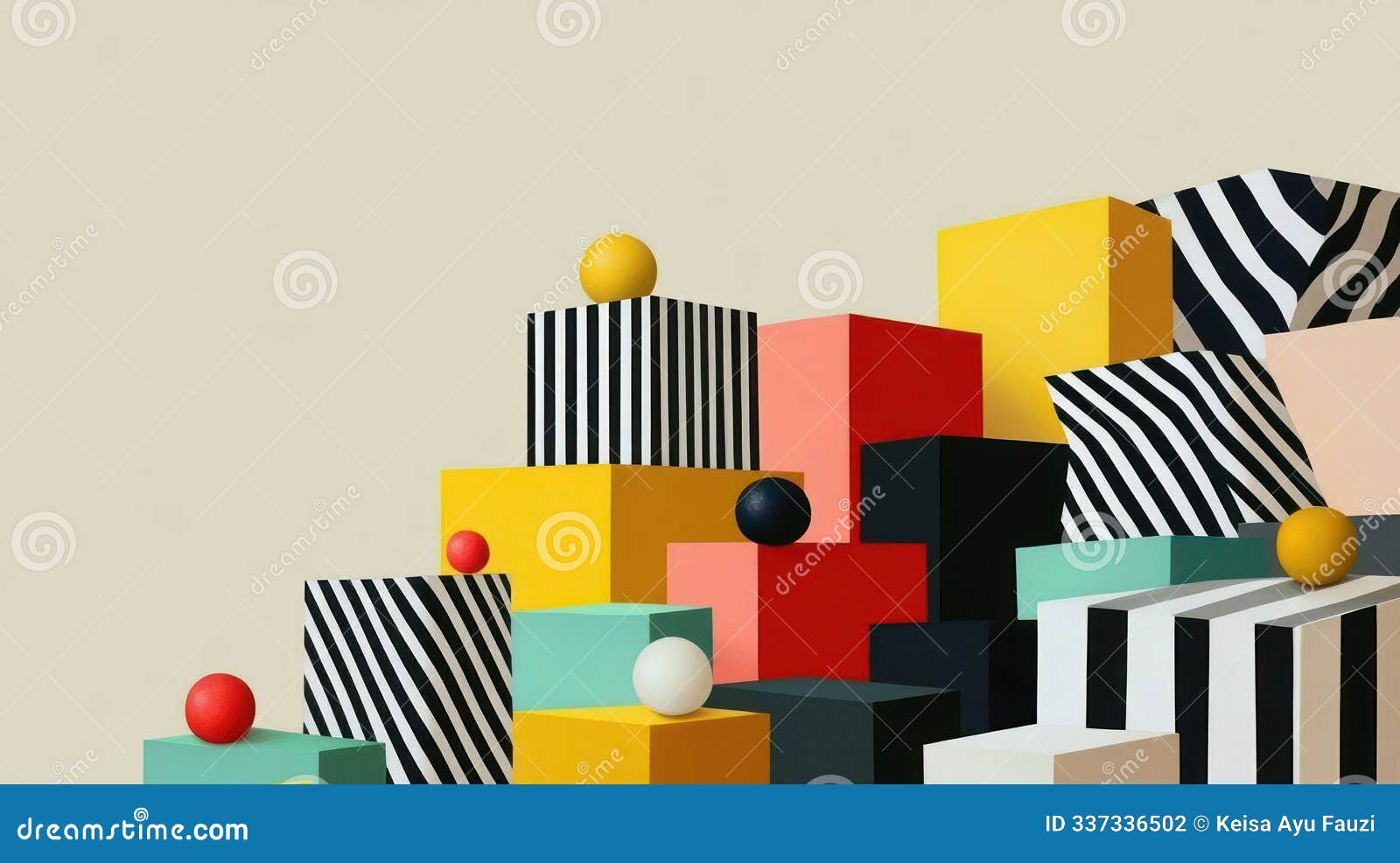 A Colorful Arrangement of Geometric Shapes and Patterns, Creating a ...