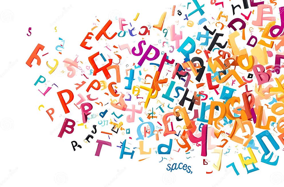 A Colorful Arrangement of Letters and Shapes, Creating a Dynamic Visual ...