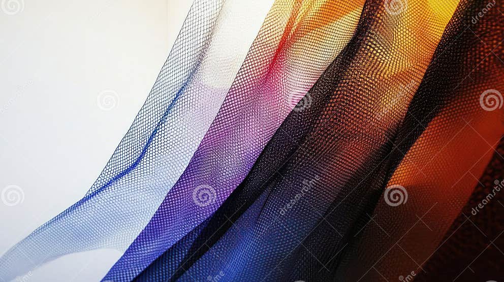 A Colorful Arrangement of Translucent Mesh Fabric Creating a Vibrant ...