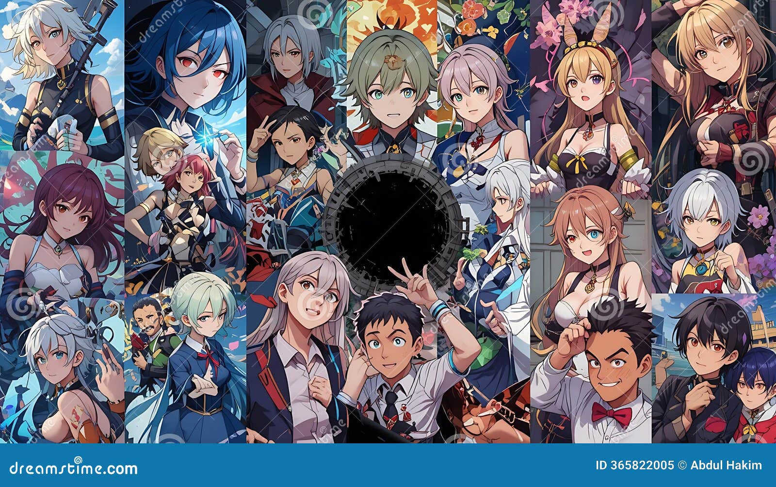 Anime Characters Exploring Futuristic Underground City With Neon Lights ...