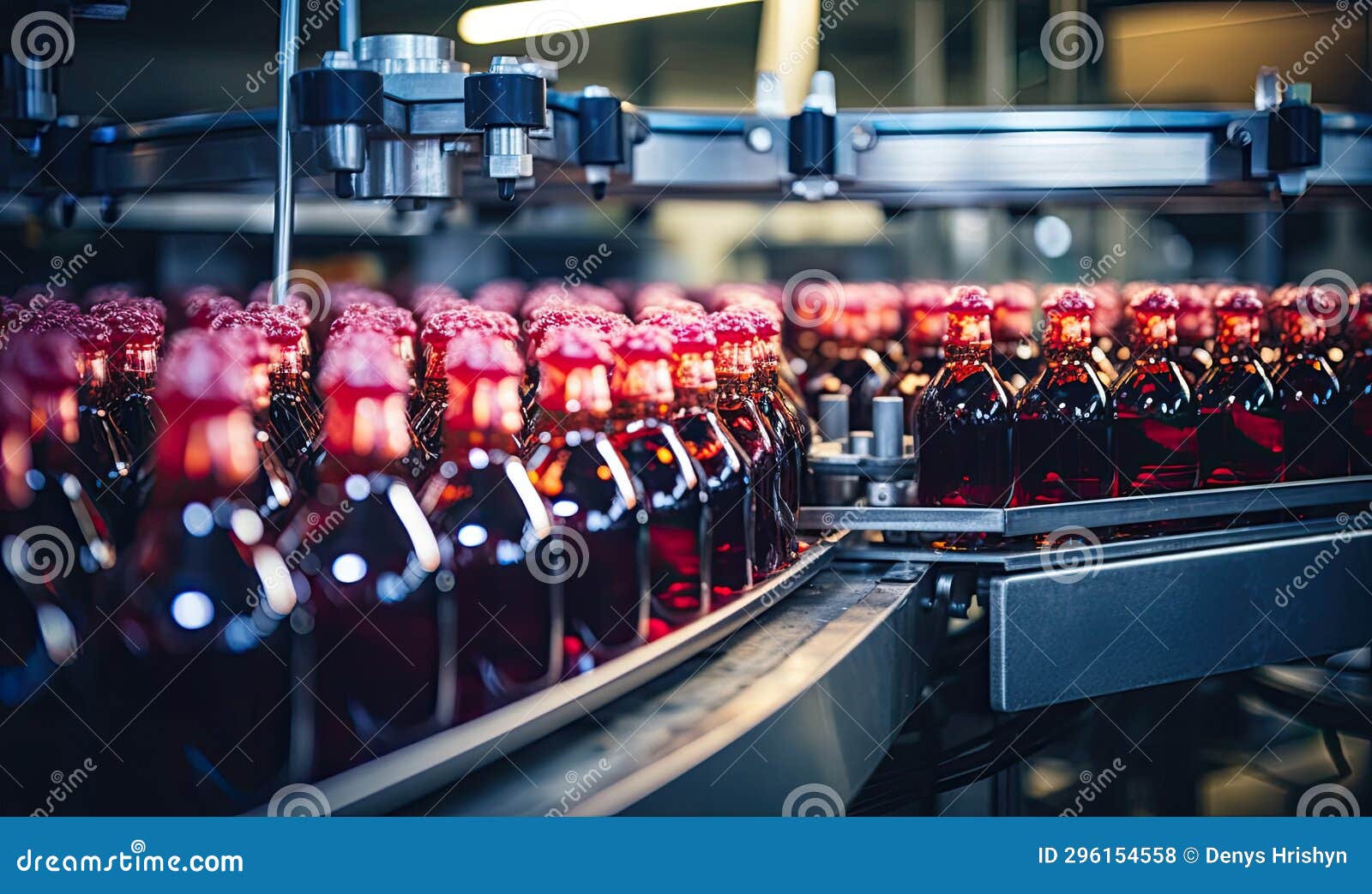 A Colorful Array of Bottles on a Moving Conveyor Belt Stock ...