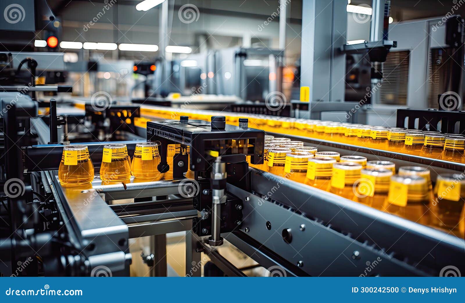 A Colorful Array of Cups in a Vibrant Factory Setting Stock ...