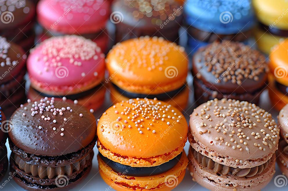 Colorful Array of Donuts on Table Generative AI Stock Illustration ...