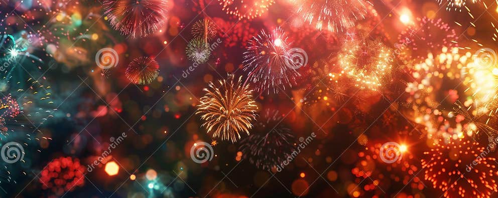 A Colorful Array of Fireworks Lighting Up the Night, with a Dark Bottom ...