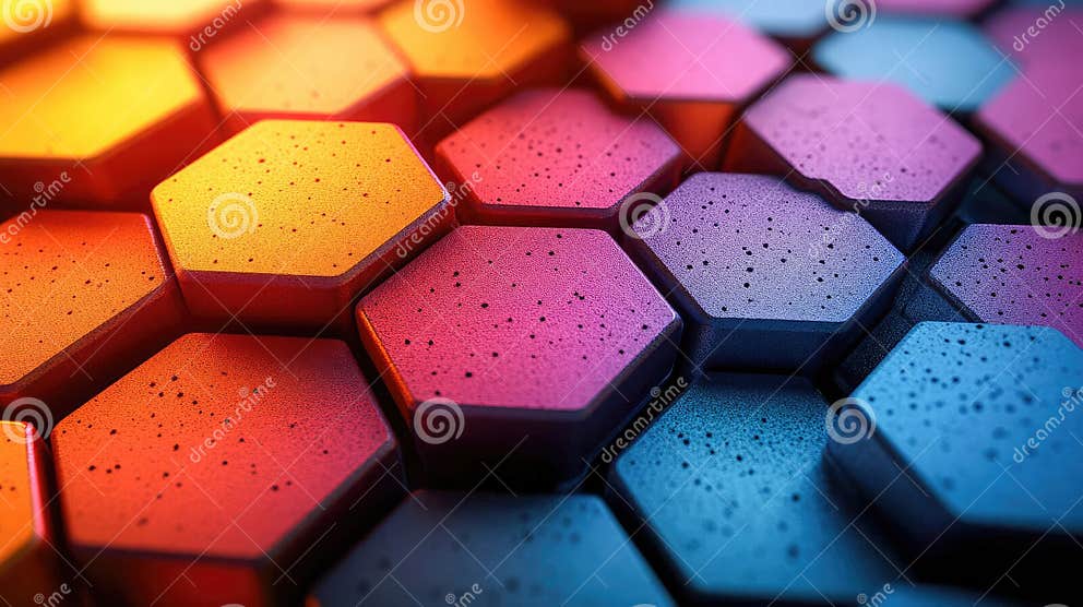 A Colorful Array of Hexagonal Blocks Arranged in a Gradient ...