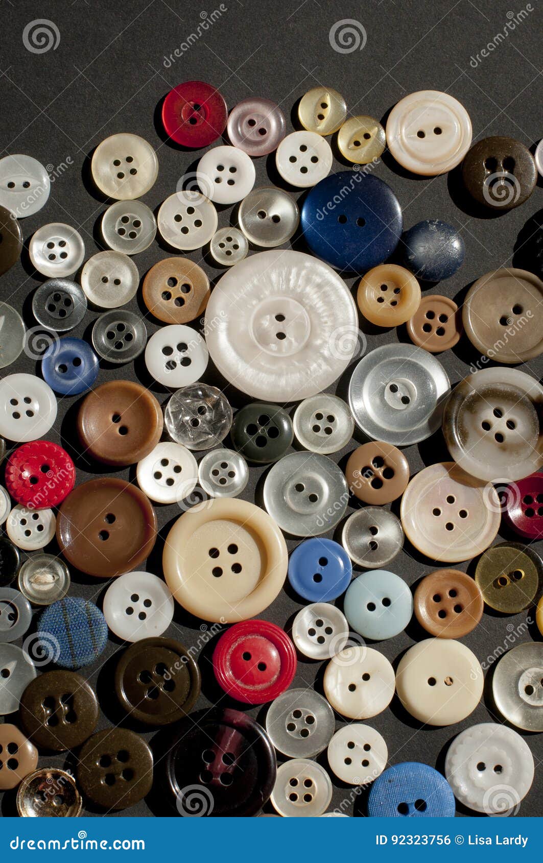 Colorful Array of Large and Small Scattered Buttons Stock Photo - Image ...