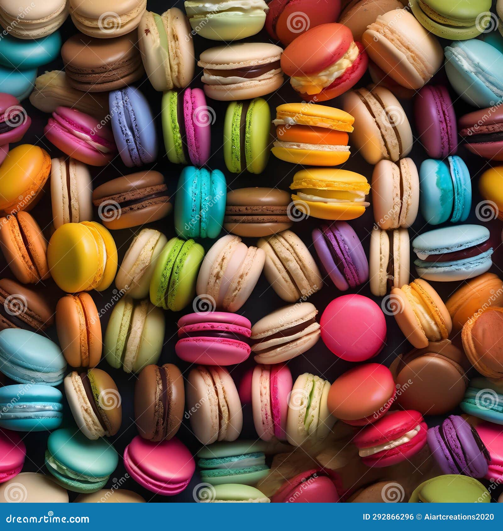 A Colorful Array of Macarons in Various Flavors4 Stock Illustration ...