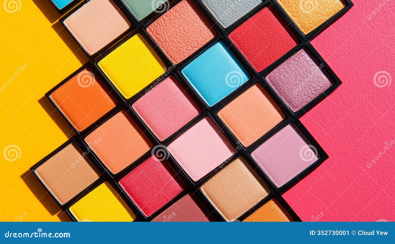 A Colorful Array of Makeup Palettes Arranged in a Diamond Shape Stock ...
