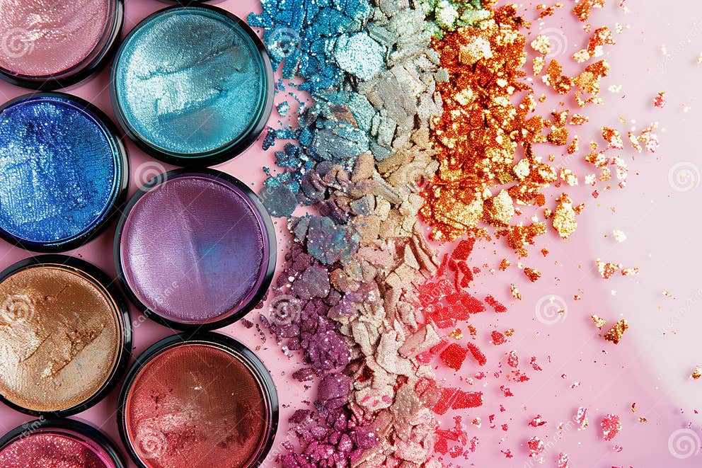 A Colorful Array of Makeup Products, Including Eyeshadow, Blush, and ...