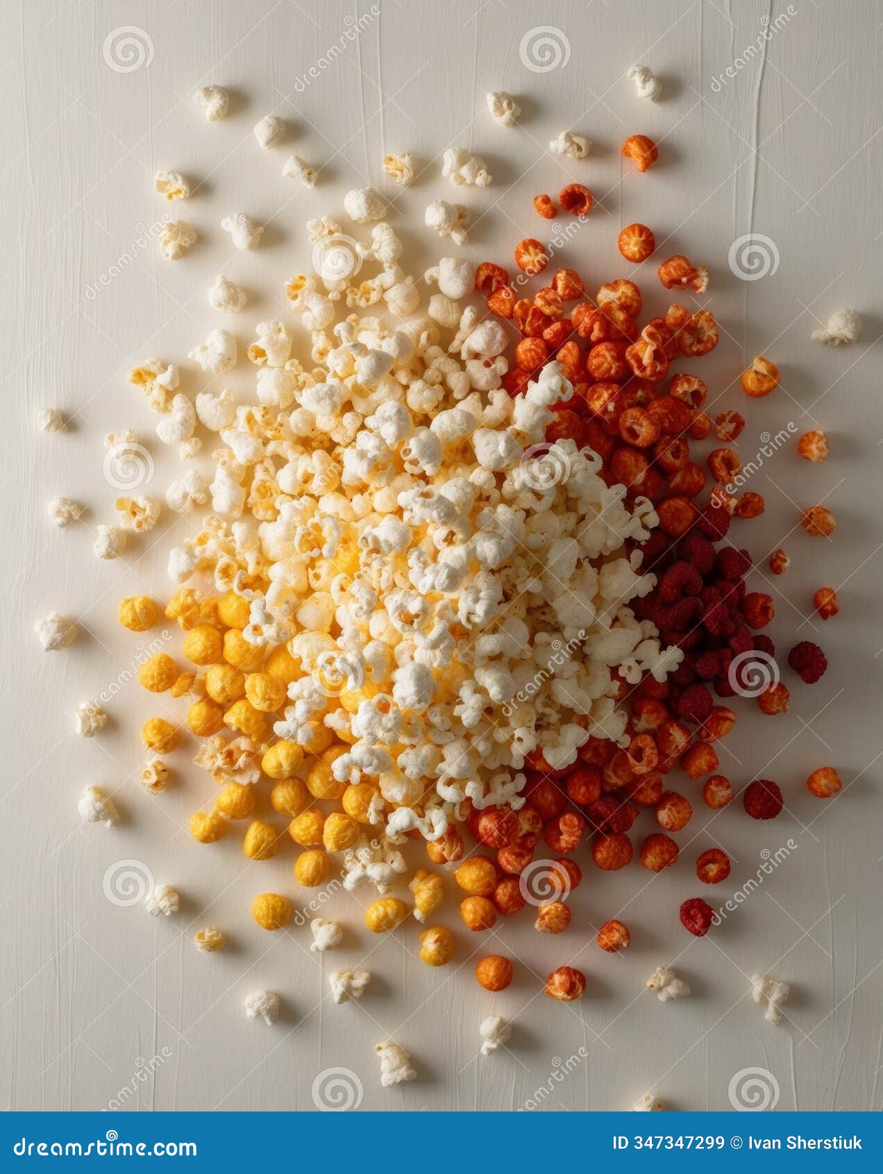 A Colorful Array of Popcorn Varieties Spread Across a Light Background ...