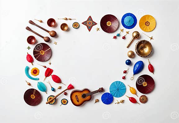 A Colorful Array of Traditional Hispanic Musical Instruments Arranged ...