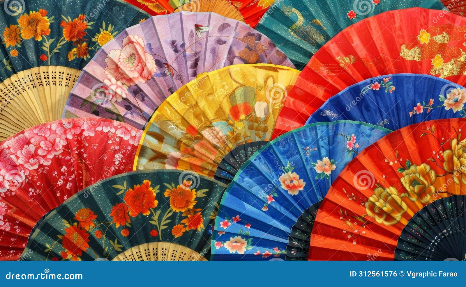 Colorful Array of Traditional Japanese Fans Stock Photo - Image of ...